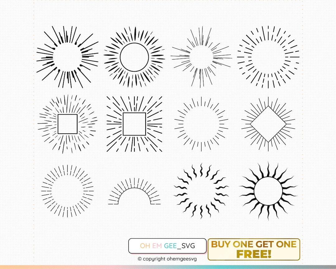 Rays Svg Bundle, Rays Png, Sun Rays Clipart, Sunburst Dxf, Beam Eps ...