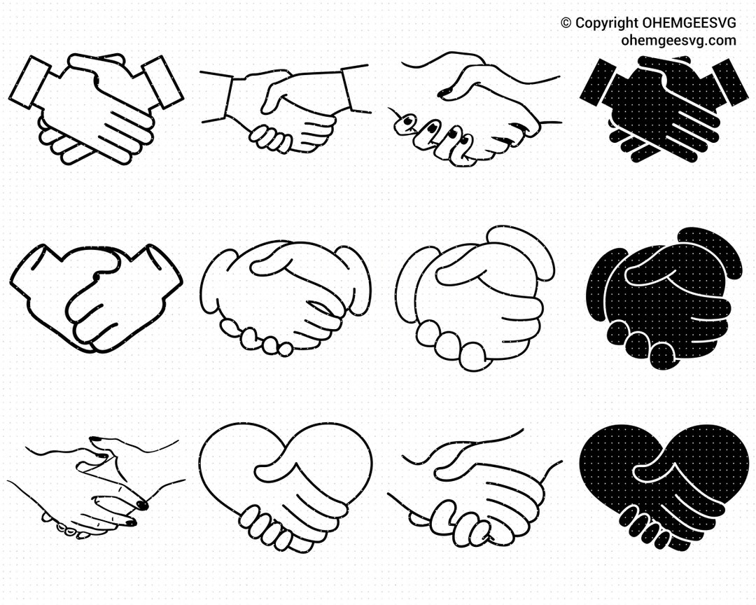 Hand Shake SVG Bundle, Hand Shake SVG, Shaking Hands SVG, Hand Shake ...