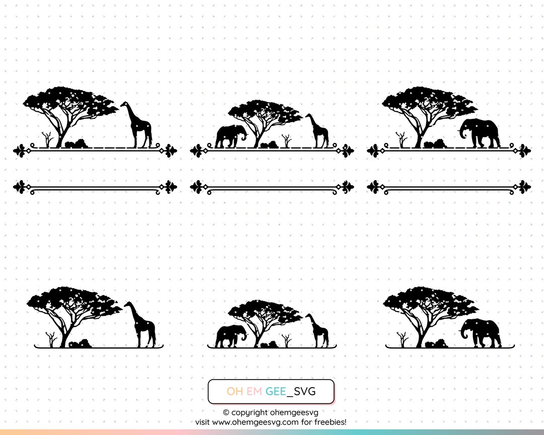 Safari Scene Split Frame Svg, Safari Split Monogram Png, Safari ...