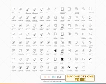 Care Label Clip Art Laundry Symbols Clipart SVG/EPS Textile Care ...