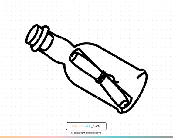 Message in a Bottle Svg Message in a Bottle Clipart Glass - Etsy