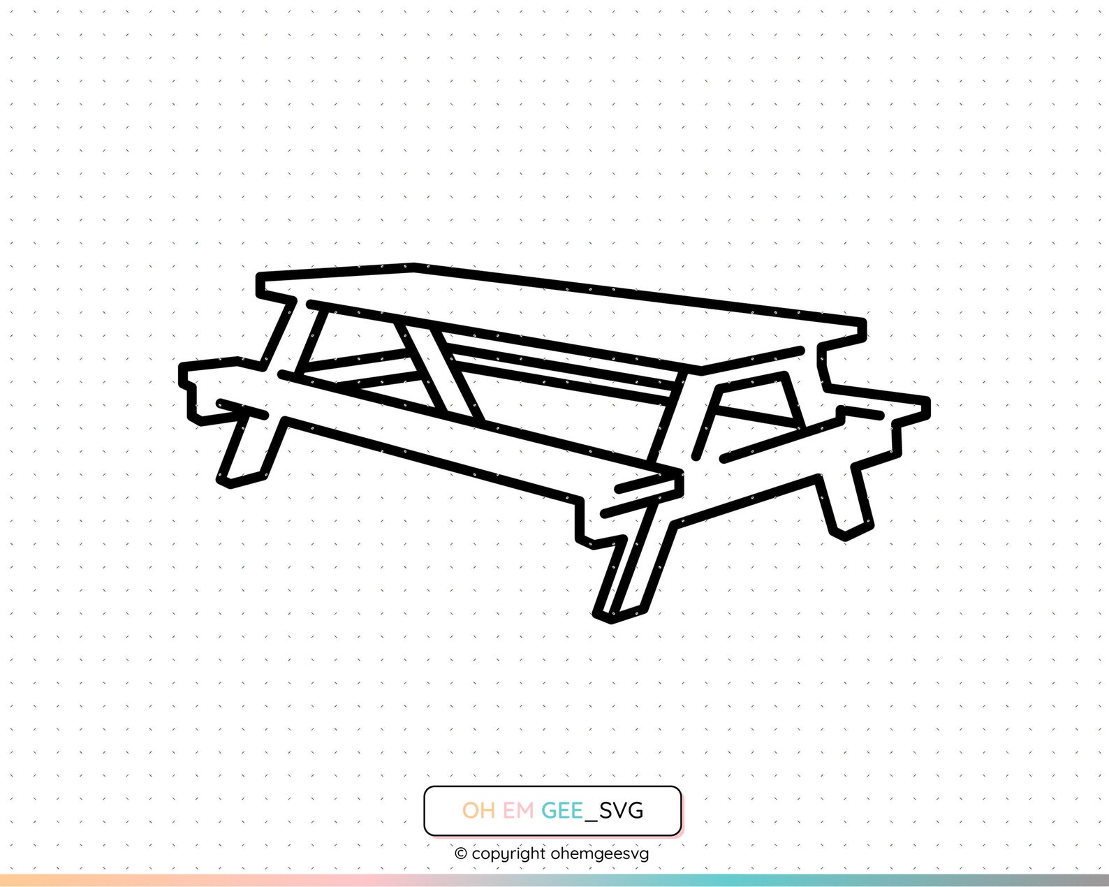Picnic Table Clipart: Outdoor Table SVG, PNG, DXF (digital Download) - Etsy