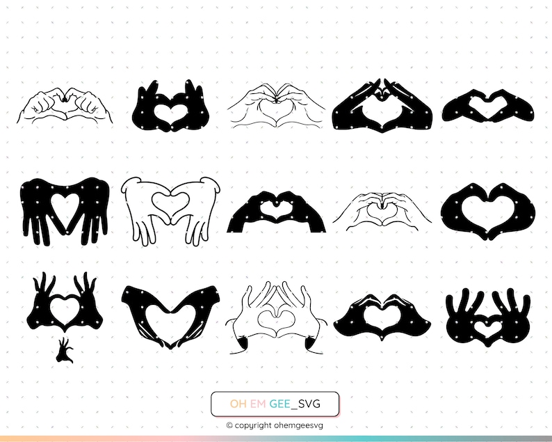 Heart Hand Sign SVG Bundle Heart Hand Sign Svg Heart Sign - Etsy