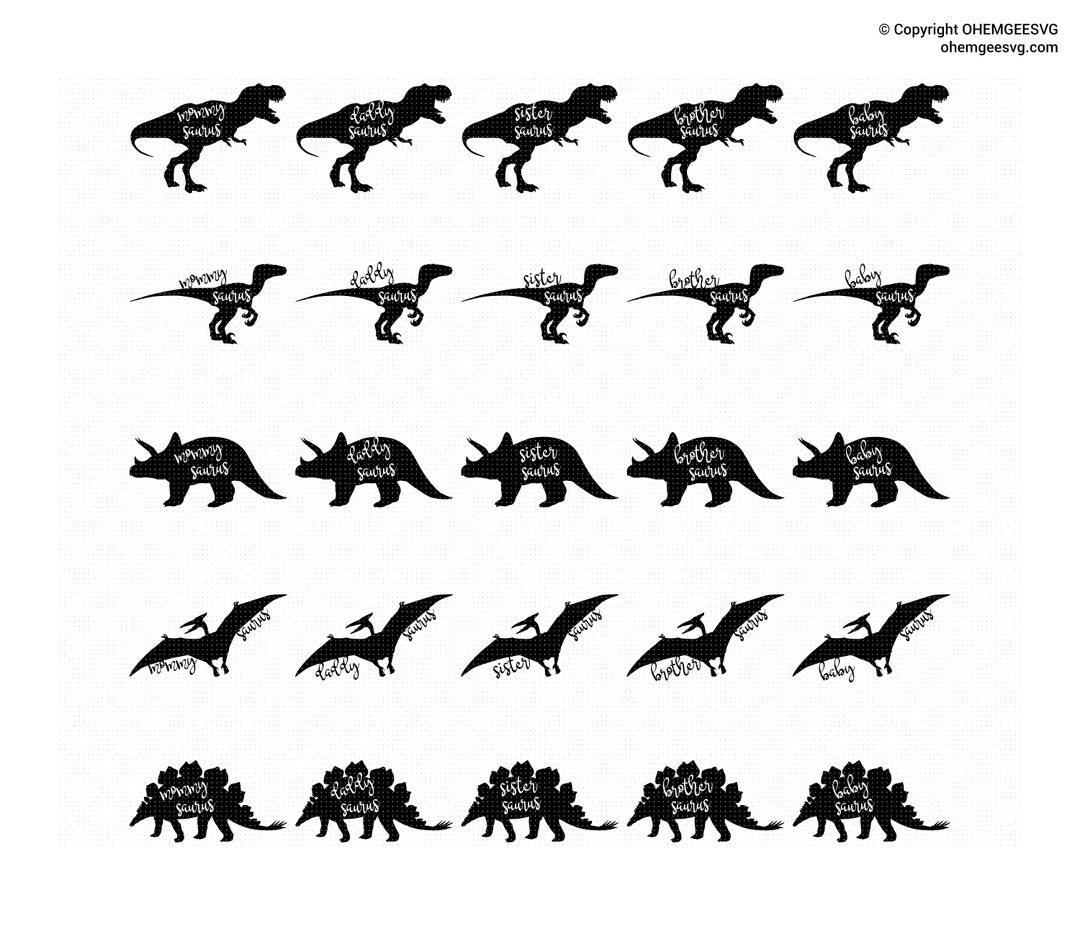Saurus Family SVG Bundle, Dinosaur Family Png, Dino Family Clipart ...