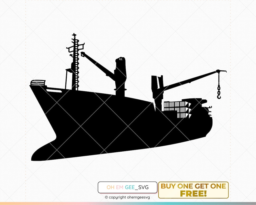 Cargo Ship With Containers Svg, Cargo Ship Clipart, Freighter Png ...