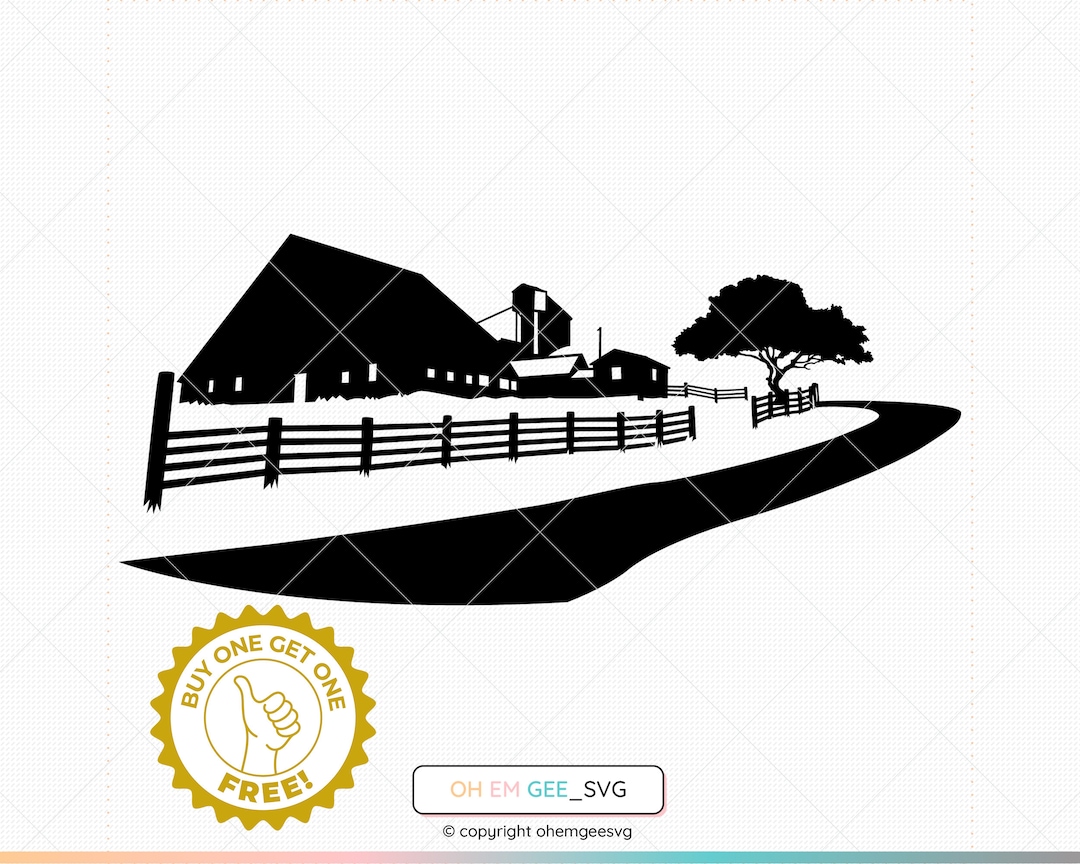 Farmhouse Svg, Barn Farm House Clipart, Country Png, Countryside Dxf ...