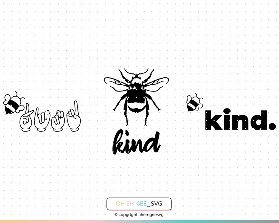 Bee Kind Svg Be Kind Png ASL Clipart Hand Sign Dxf Bee - Etsy