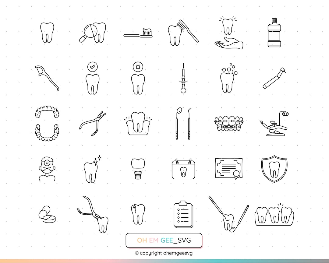 Dentist Icon Svg, Tooth Icon Clipart, Teeth Png, Dental Symbol Dxf ...