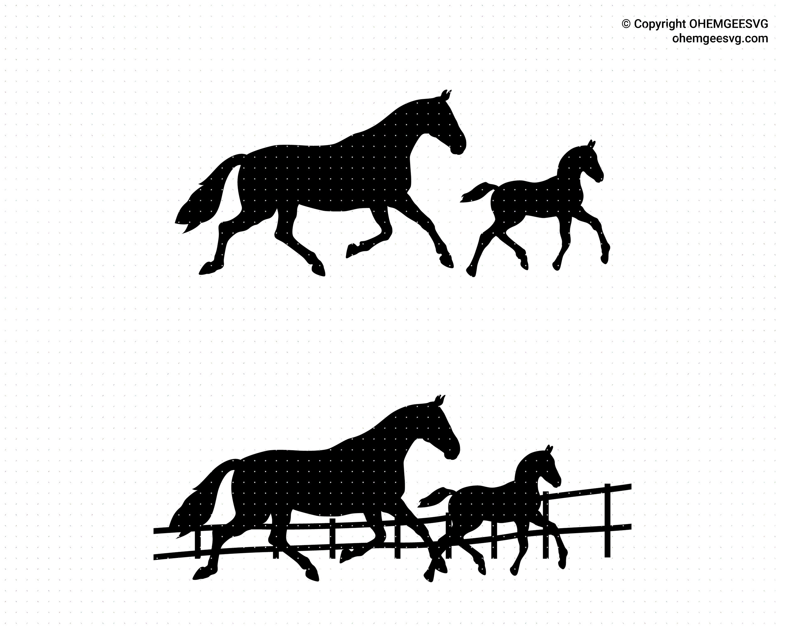 Horse Family Svg Horse Ranch Png Horses on a Farm Clipart | Etsy