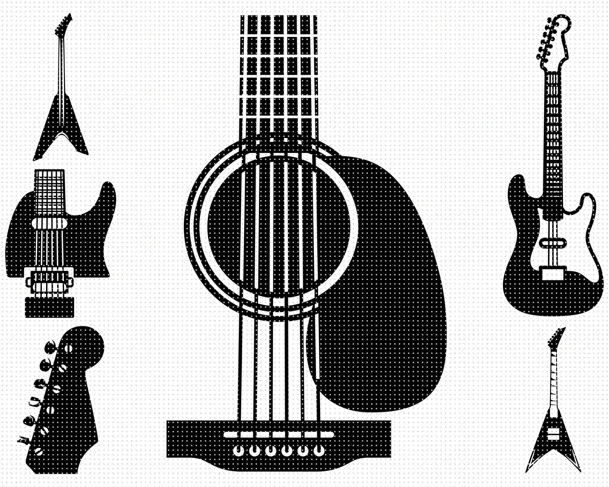 Electric Guitar Svg Heavy Metal Guitar Clipart Guitar Png | Etsy