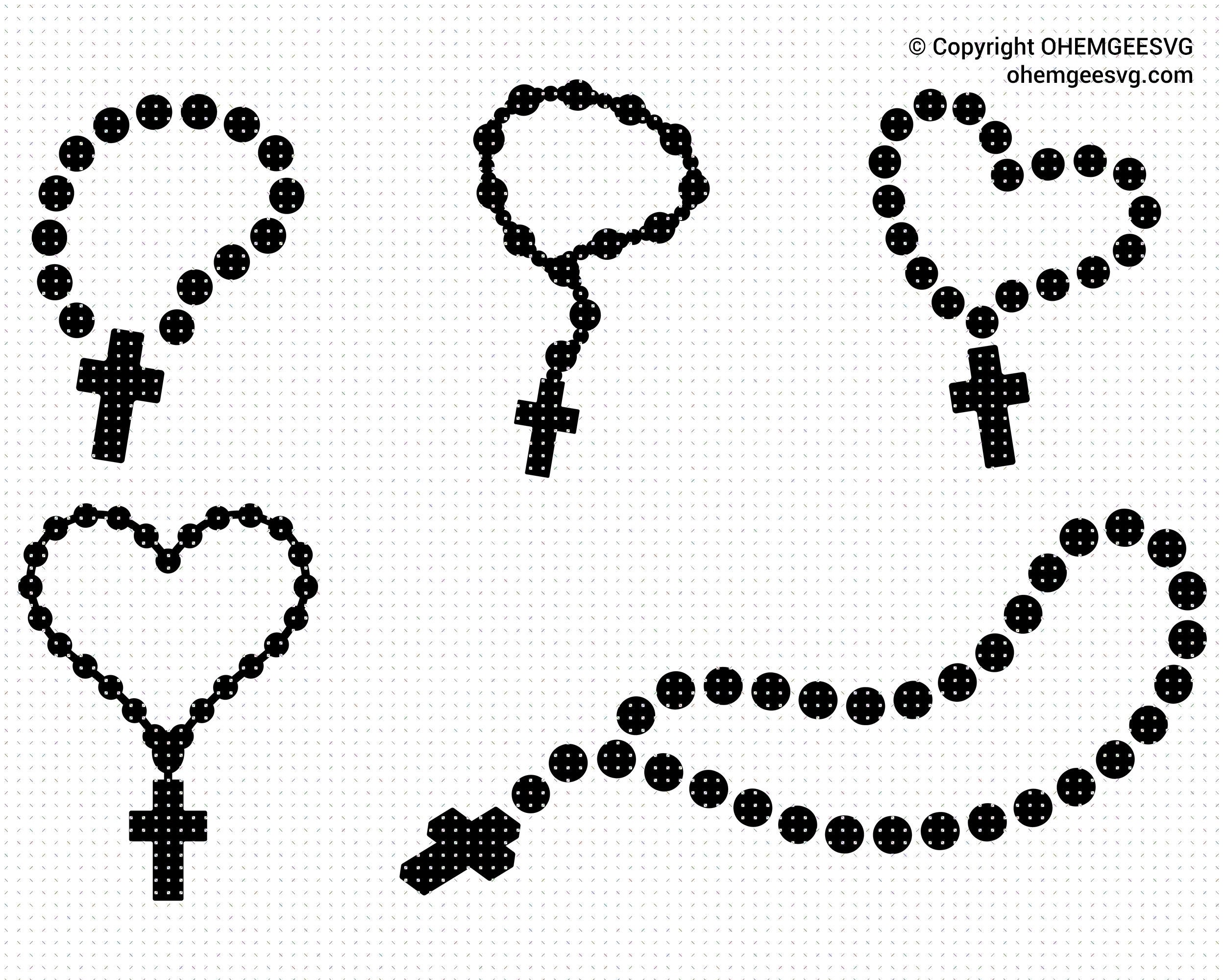 Rosario Svg Rosario Paquete Svg Rosario Corazón Png Rosart | Etsy