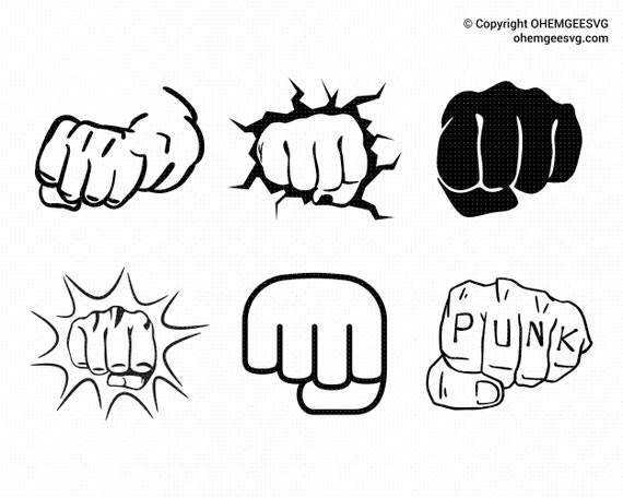 Punch SVG Bundle Punch SVG Punch Silhouette Knuckles Svg - Etsy