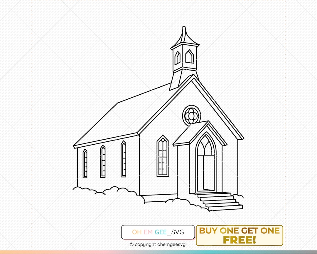 Small Wooden Church Saved in Svg and Png Files, Church Outline Clipart ...