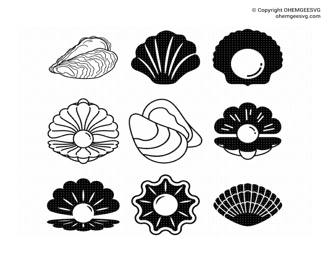 Pearl Svg, Clam Png, Oyster Clipart, Shell Dxf, Sea Pearl Eps, Mermaid ...