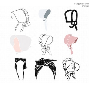 Baby Bonnet SVG Bundle, Baby Bonnet SVG, Sun Protection Bonnet Svg ...