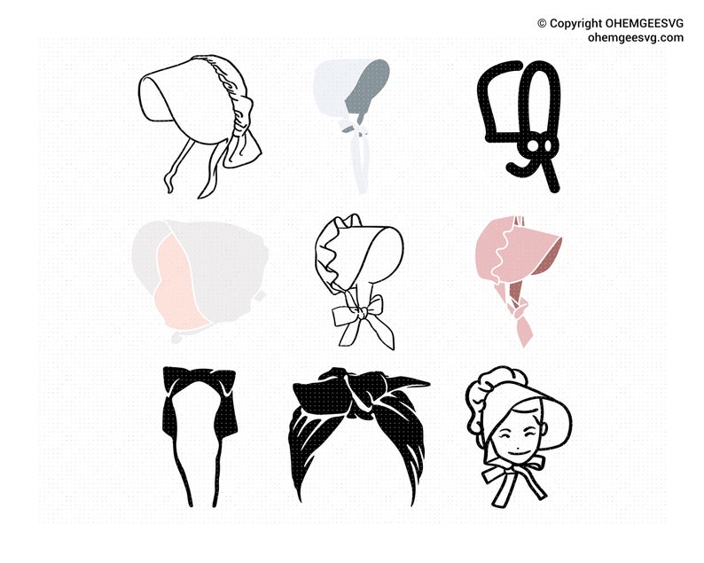 Baby Bonnet SVG Bundle, Baby Bonnet SVG, Sun Protection Bonnet Svg ...