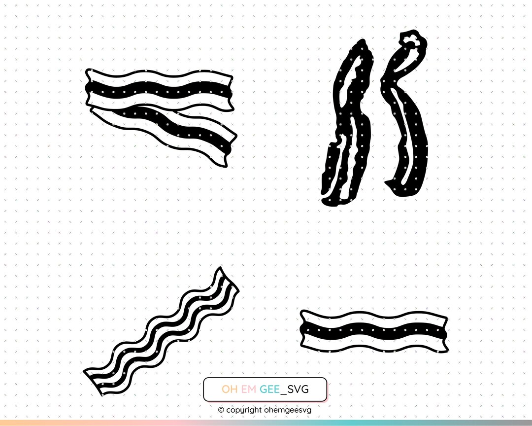 Bacon Svg, Bacon Strip Png, Bacon Clipart, Bacon Strips Dxf, Crispy ...
