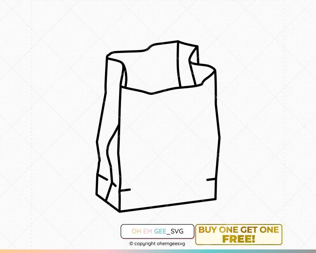 Crumpled Paper Bag Svg, Paper Bag Clipart, Old Paper Bag Png, Paper Bag ...