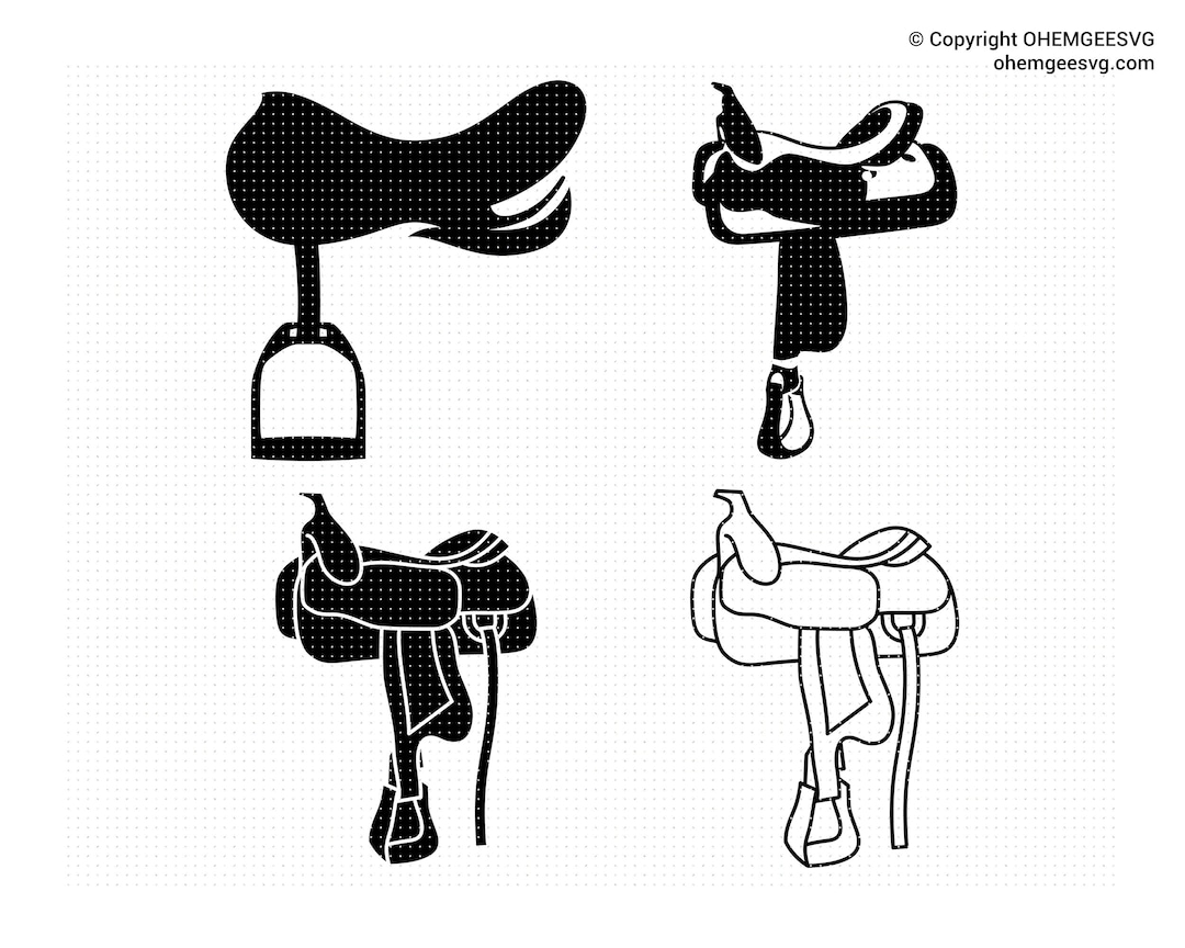 Horse Saddle Svg, Saddle Png, Cowboy Saddle Clipart, Horse Saddle Dxf ...