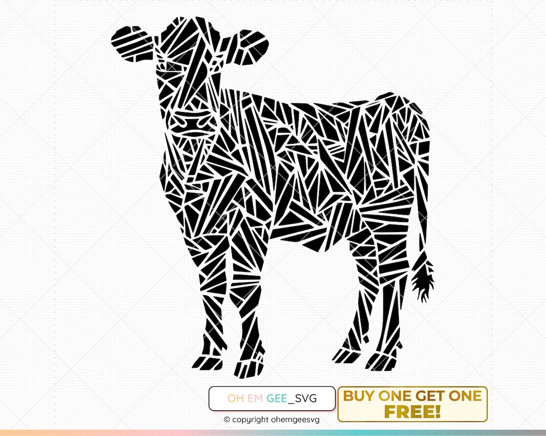 Cow Svg, Geometric Farm Cow Clipart, Abstract Cow Png, Farm Cow Dxf ...