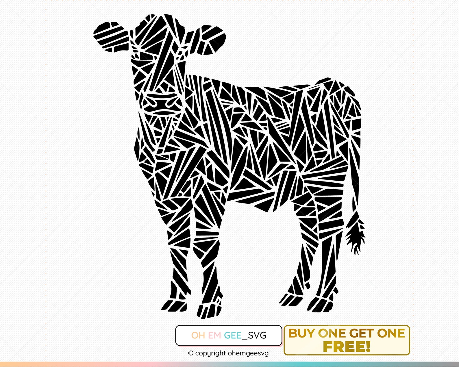 Geometric Cow SVG, Farm Clipart, Abstract Cow Cut File (digital ...