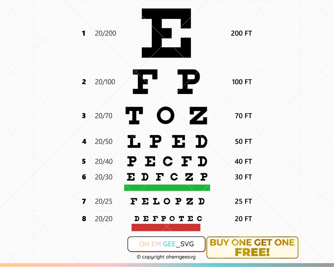 Eye Chart Svg, Vision Test Png, Eye Exam Clipart, Eye Chart Dxf, Vision ...