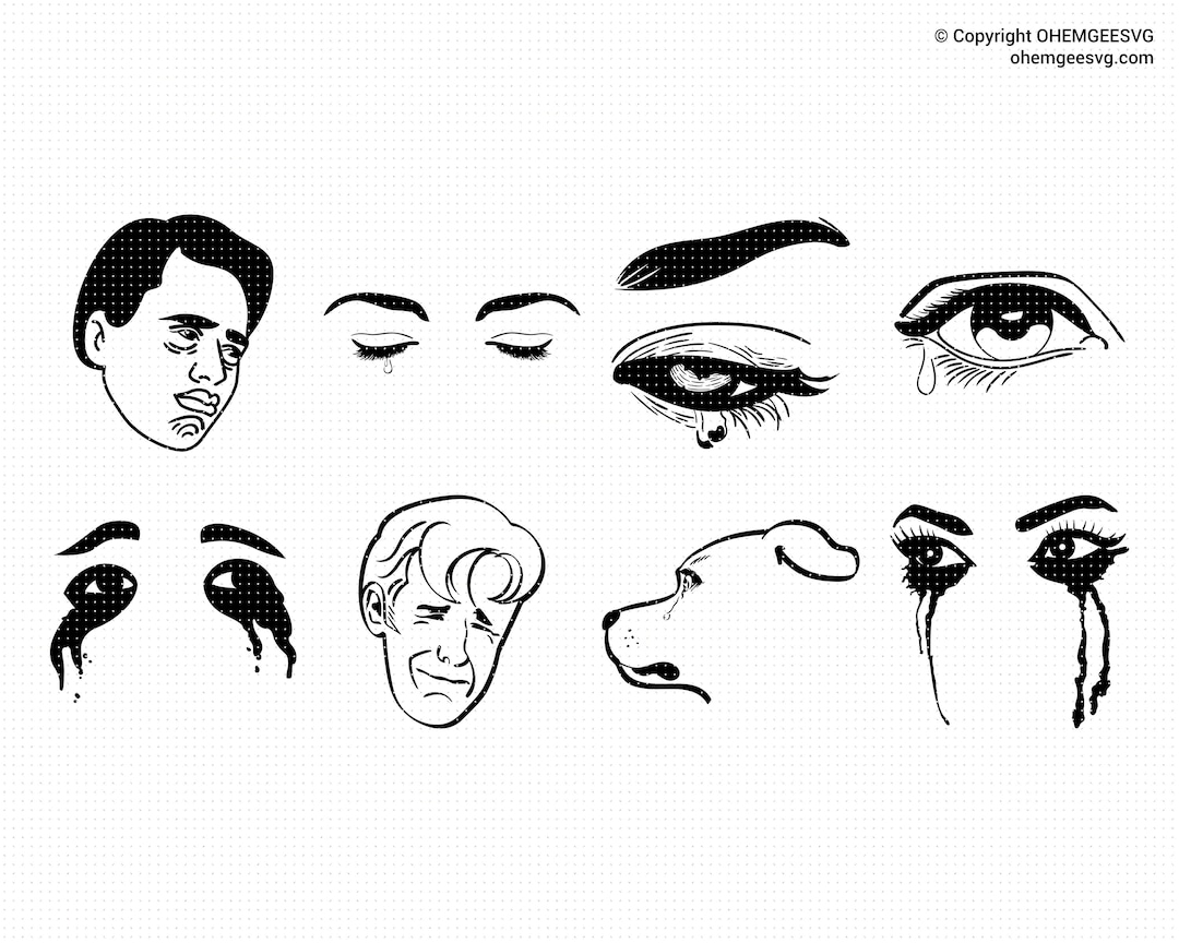 Cry SVG Bundle, Cry SVG, Crying Eyes SVG, Tears Svg, Mascara Svg ...