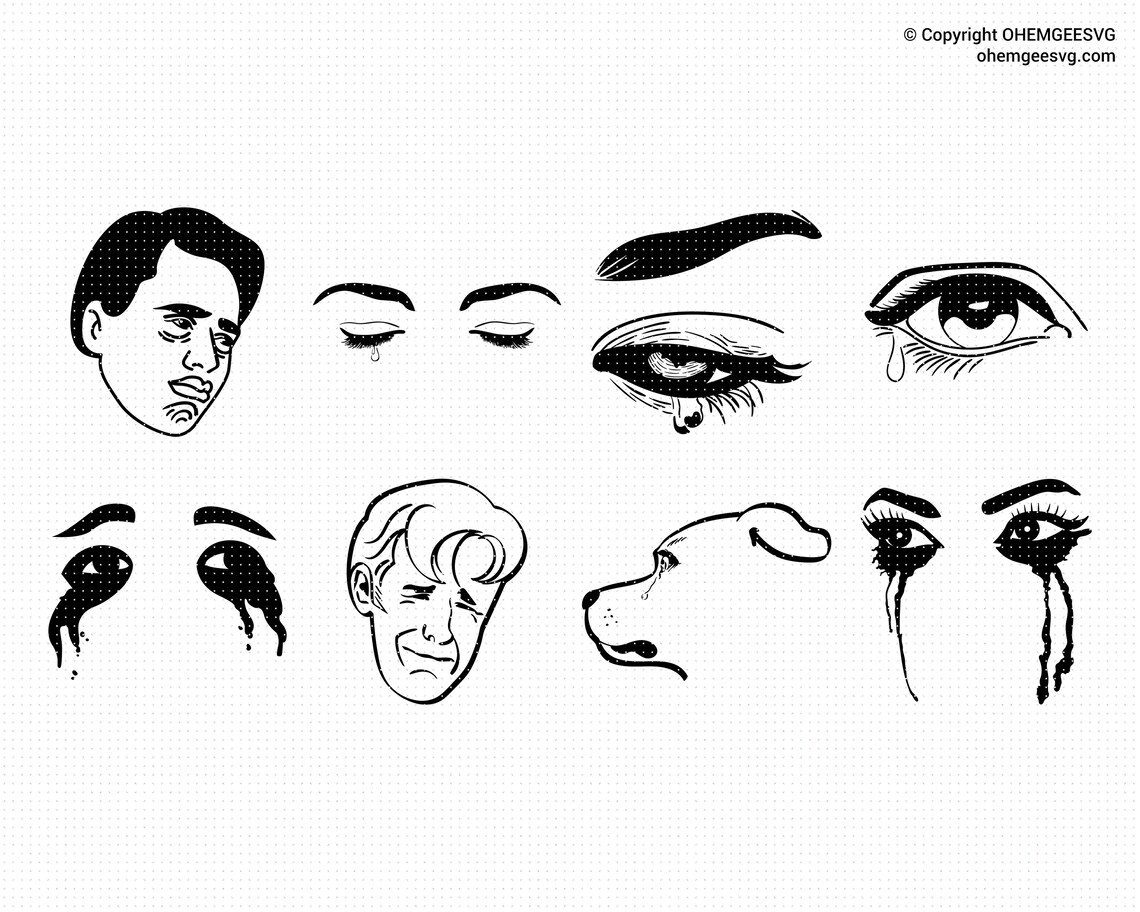 Cry SVG Bundle, Cry SVG, Crying Eyes SVG, Tears Svg, Mascara Svg ...