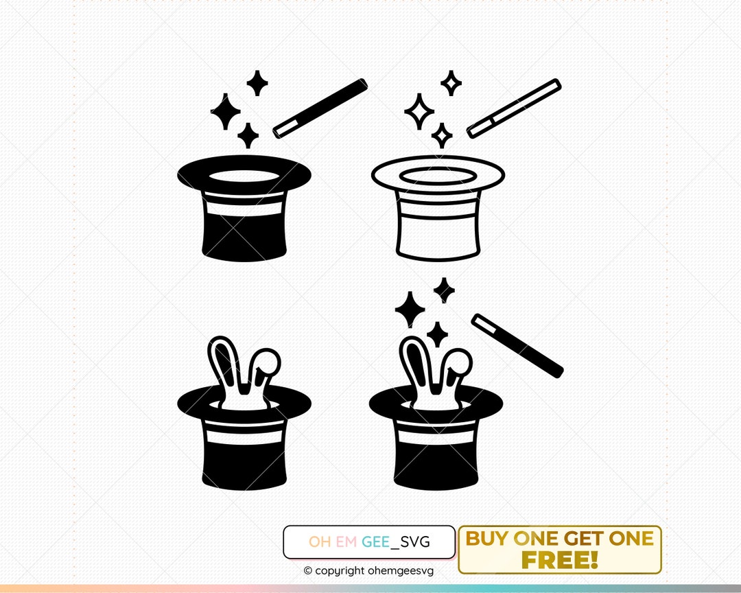 Magic Hat Svg, Magician's Hat Clipart, Magic Trick Png, Bunny Inside ...