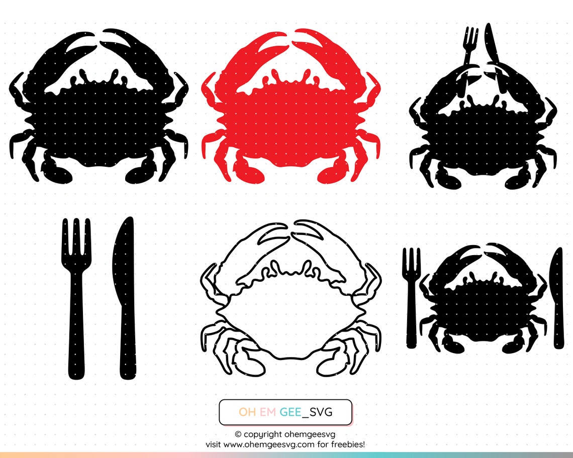 Crab Svg Crabs Png Seafood Clipart Restaurant Dxf Chef | Etsy
