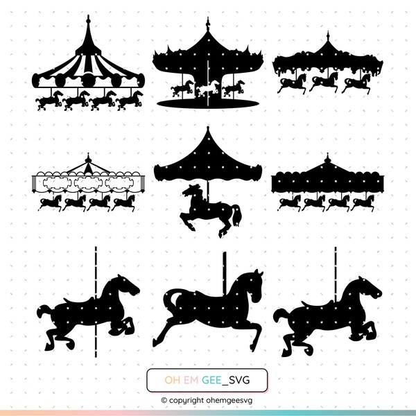 Circus Carousel Svg - Etsy