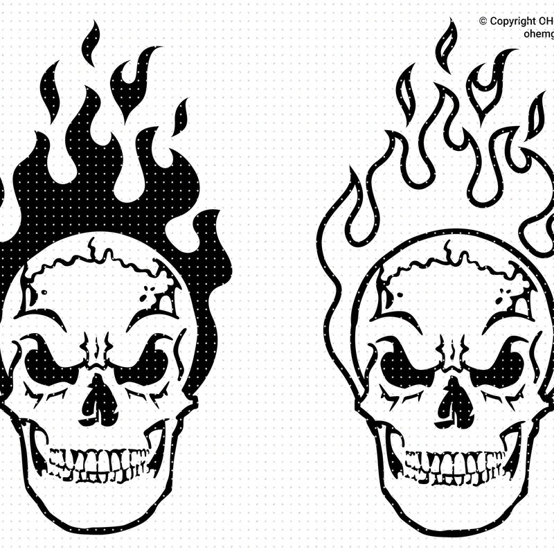 Flames and Skulls - Etsy