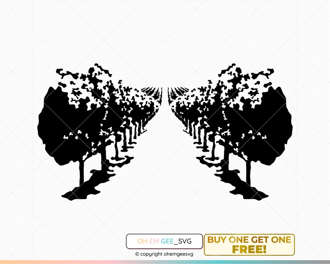 Vineyard Saved in Svg and Png Files, Grapevine Clipart, Winemaking Dxf ...