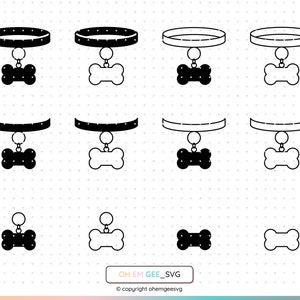 Dog Collar Svg, Dog Bone Png, Bone Collar Clipart, Dog Collar Dxf, Dog ...