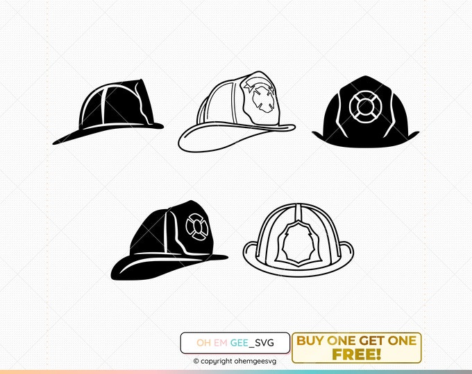 Firefighter Hat Fireman Helmet SVG Clipart Decal Commercial Use Cut ...