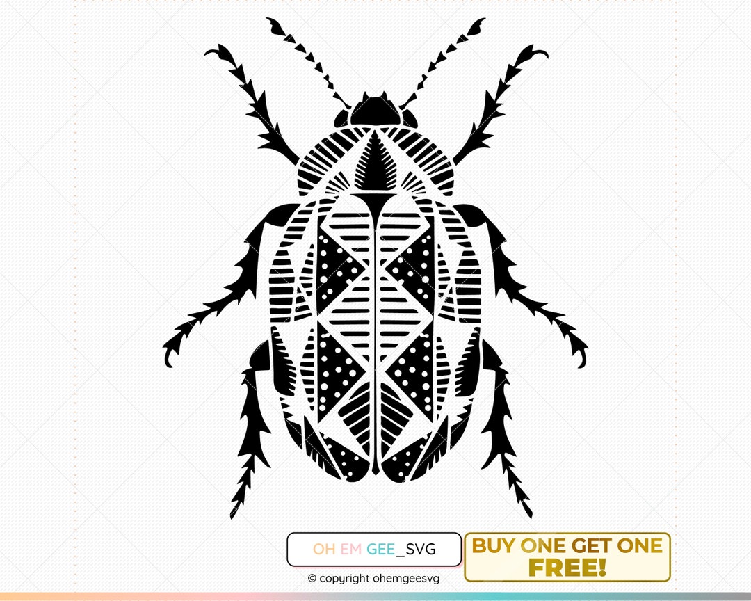 Geometric Beetle SVG: Abstract Clipart, Cricut Silhouette (digital ...