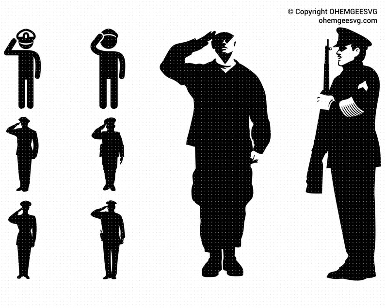 Salute SVG Bundle Salute SVG Salute Silhouette Soldier - Etsy