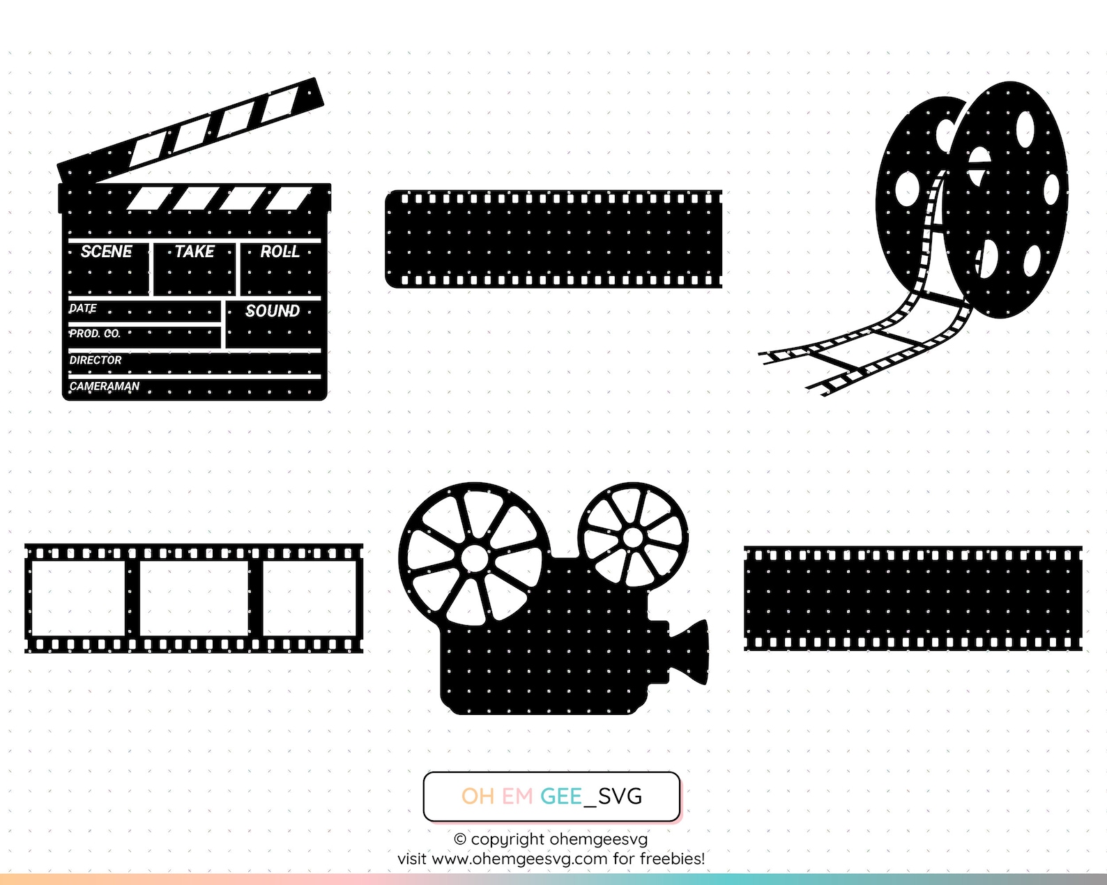 Film SVG Bundle, Film Strip SVG, Movie Reel SVG, Clapperboard Svg, Film ...