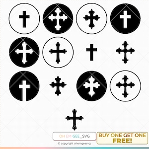 Christian Cross in a Circle Svg, Cross Clipart, Circle Border Png ...