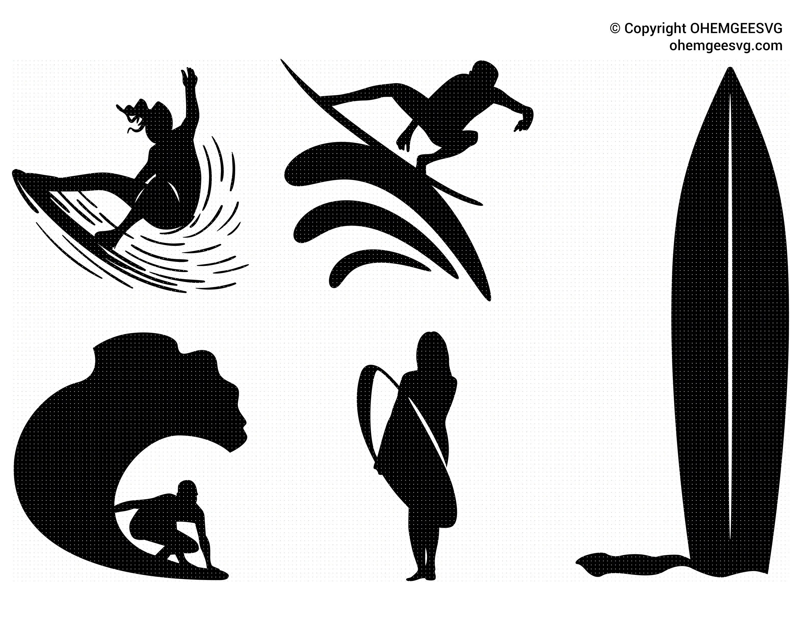 Surfing SVG Bundle Surfing SVG Surfer SVG Surf Board Svg | Etsy