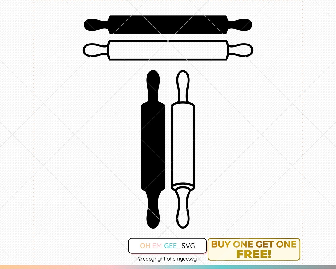 Rolling Pin Svg, Baking Clipart, Bakery Png, Bread Dxf, Kitchen Eps ...