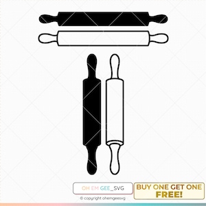 Rolling Pin Svg, Baking Clipart, Bakery Png, Bread Dxf, Kitchen Eps ...
