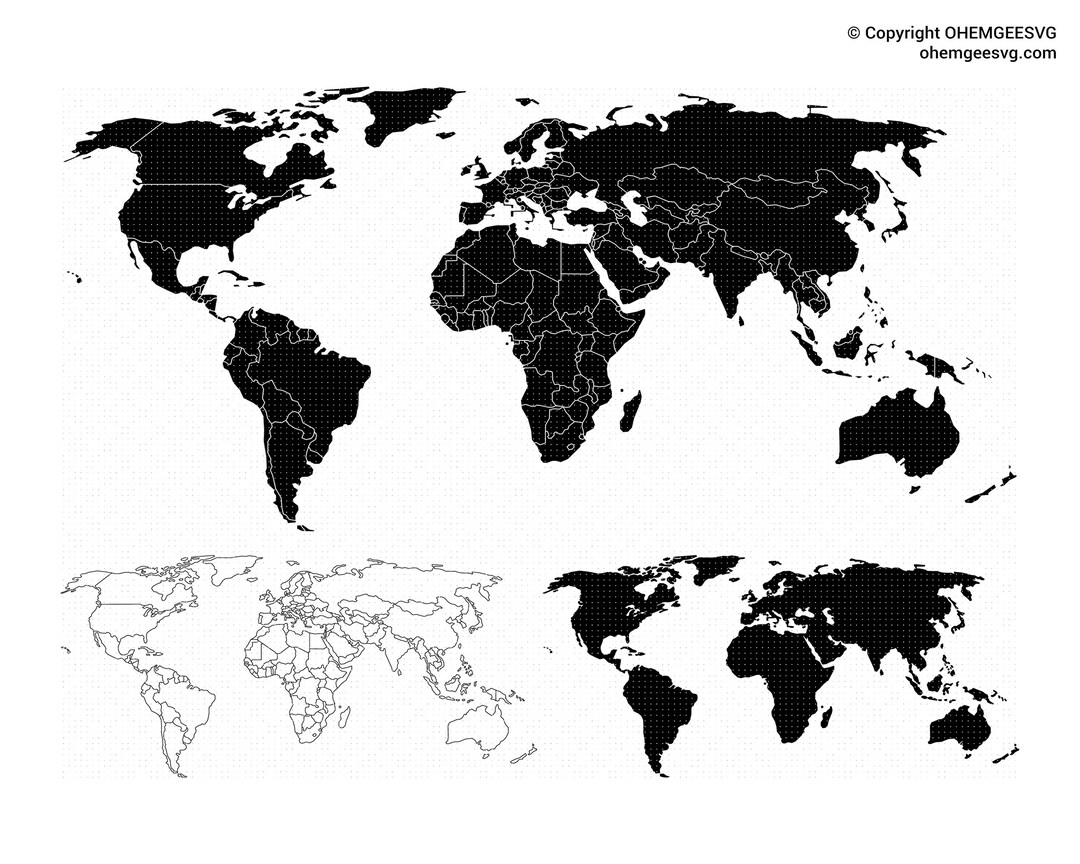 Earth Svg, World Map Png, World Map Clipart, World Dxf, Travel Eps ...