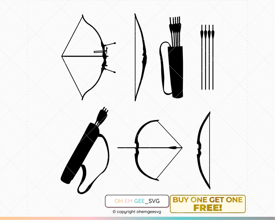 Bow Svg, Arrow Clipart, Quiver Dxf, Archer Eps, Bow and Arrow Cricut ...