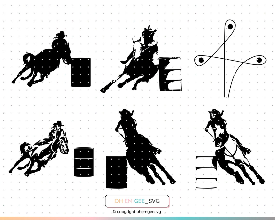 Rodeo Barrel Racer Svg Cowgirl Png Barrel Racing Clipart - Etsy