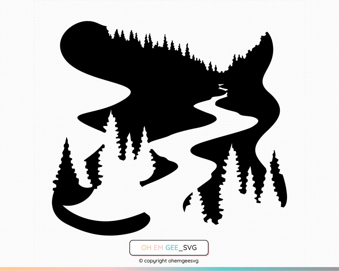 River Saved in Svg and Png Files, Pine Trees Clipart, Forest Dxf, Pine ...