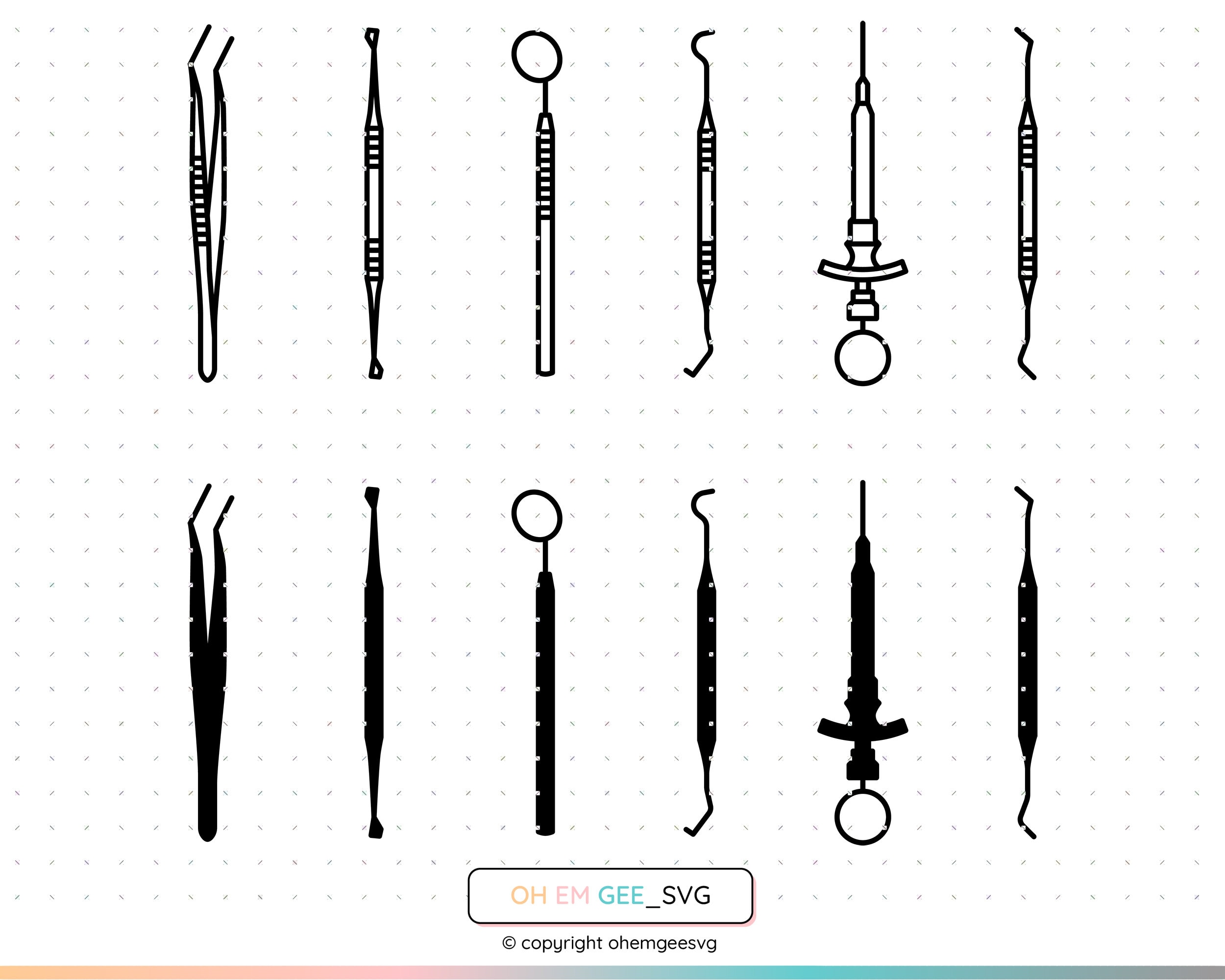 Dental Hygienist Tools Clip Art