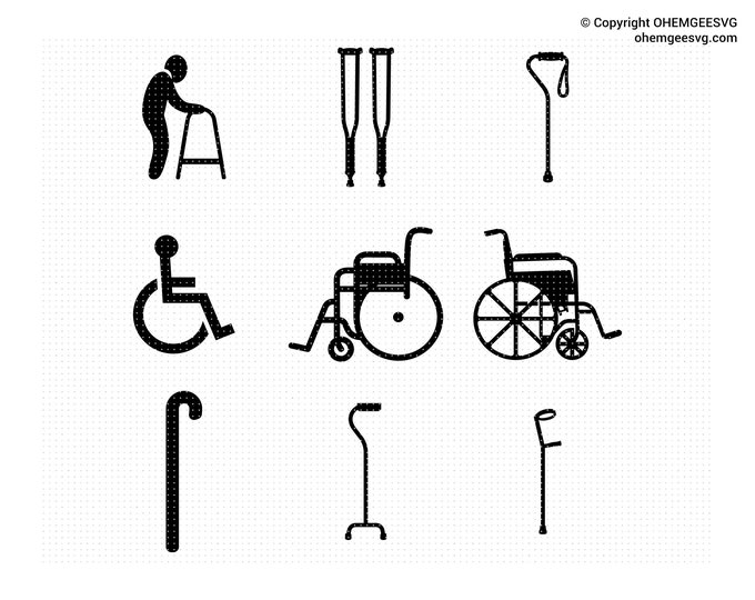 Mobility Aids Medical Tool Equipment Injury Injured Crutches Walker ...