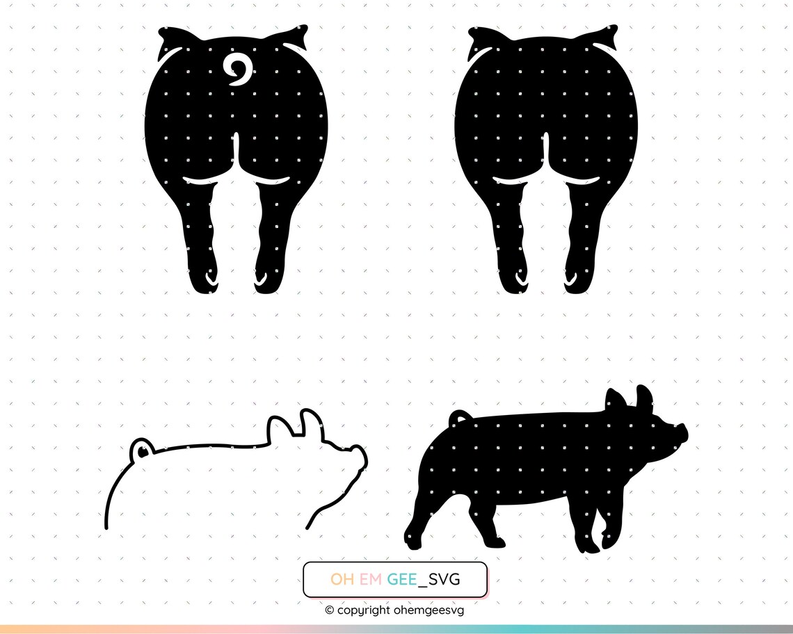Pig Butt Svg Pig Butts Clipart Pig Butt Png Pig Butt Dxf - Etsy Canada