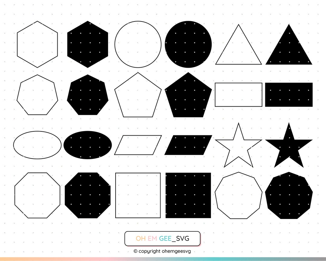 Geometric Shapes SVG Bundle: Basic Clip Art (digital Download) - Etsy